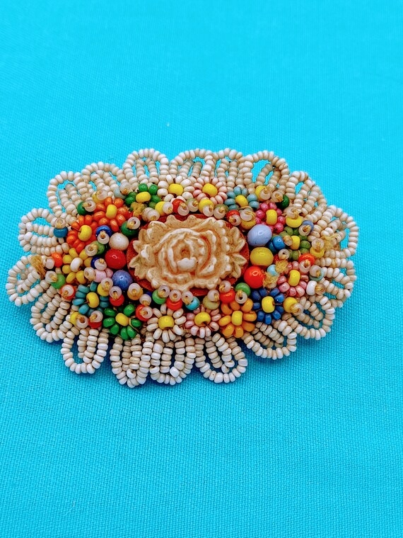 vintage plastic brooch with - Gem