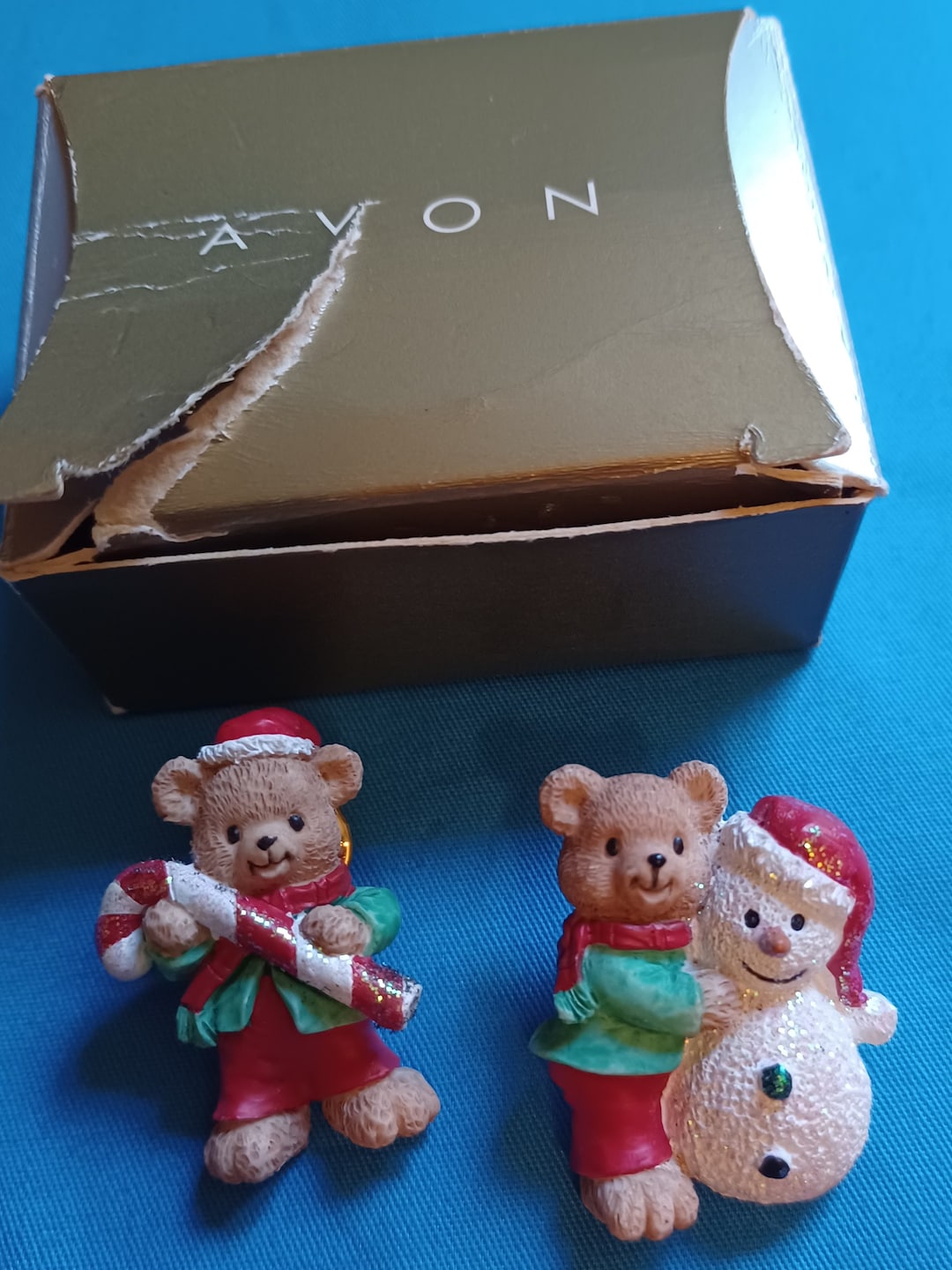 Avon teddy Bear Christmas Pin 1998 - Etsy