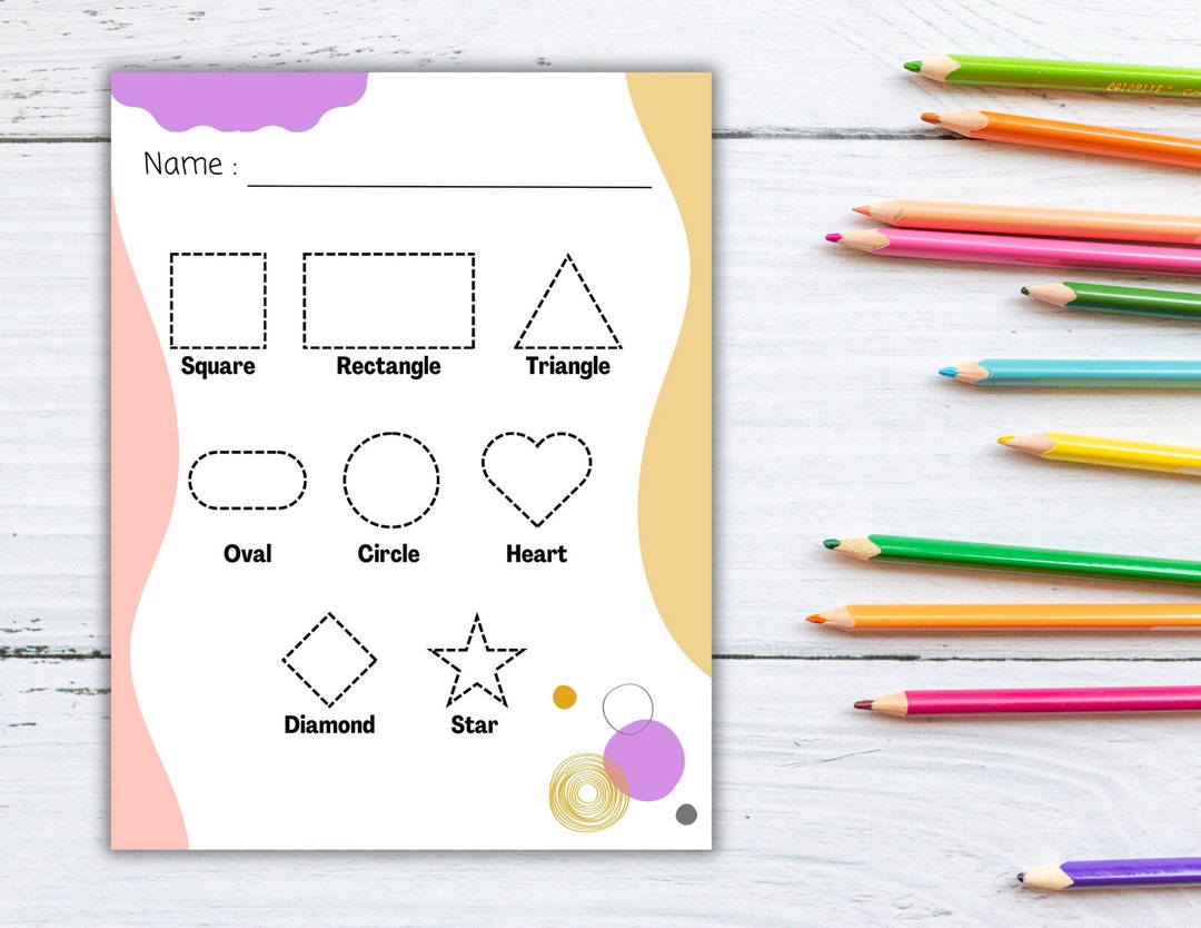 Kids Custom Shape Tracing Worksheet for Handwriting Practice - Etsy