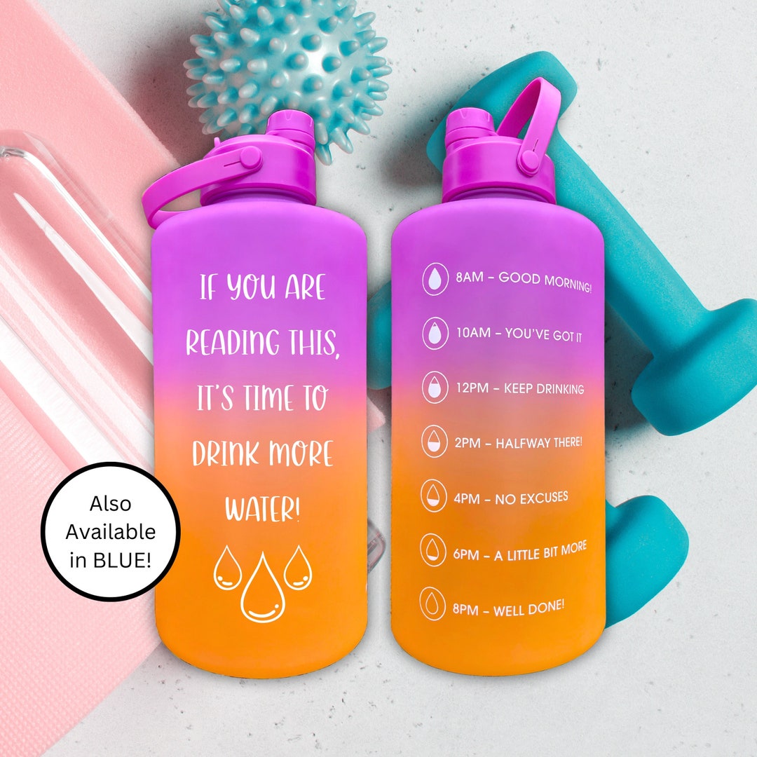 Time to Drink More Water 128oz Gallon Water Bottle With Dual Lid ...