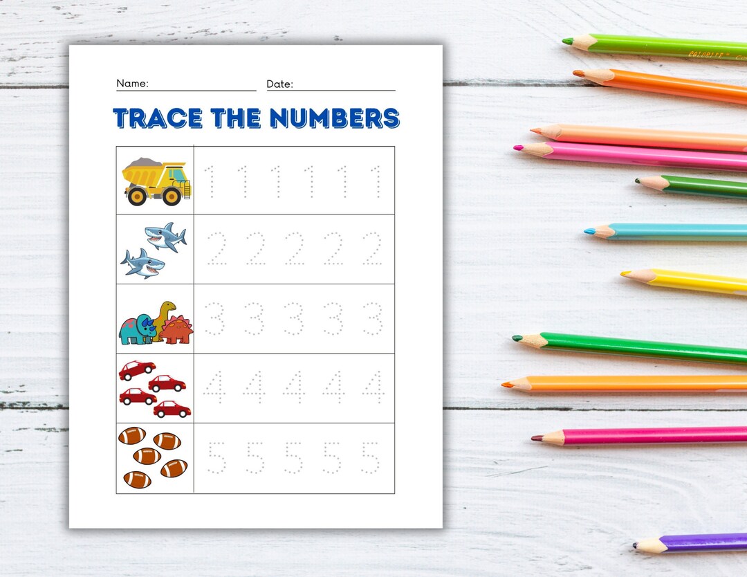 Kids Custom Number Tracing Worksheet for Handwriting Practice - Etsy