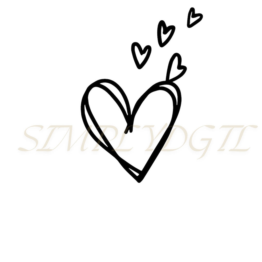 Trail of Hearts SVG Heart SVG, Doodle Heart SVG, Instant Download ...