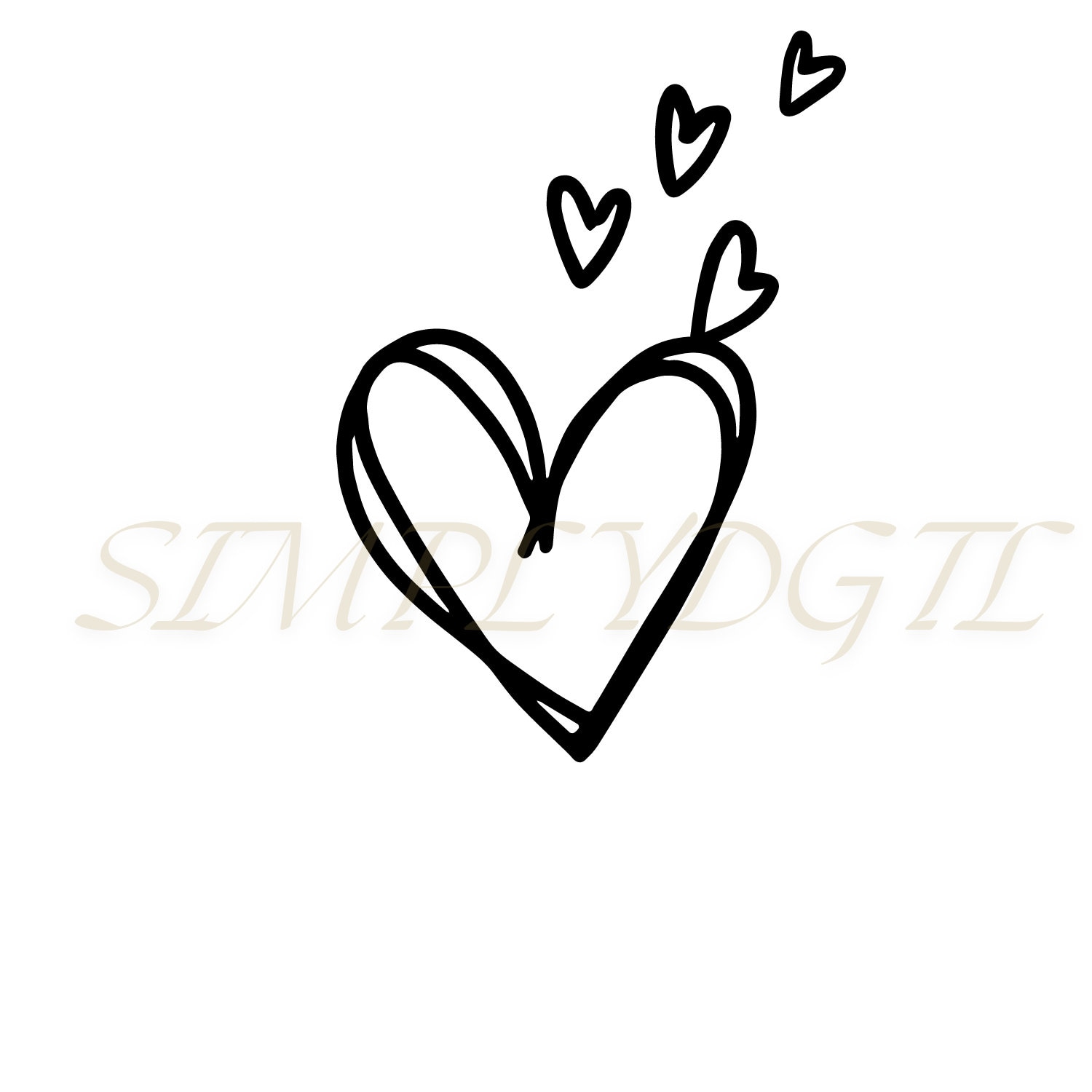 Trail of Hearts SVG Heart SVG, Doodle Heart SVG, Instant Download ...