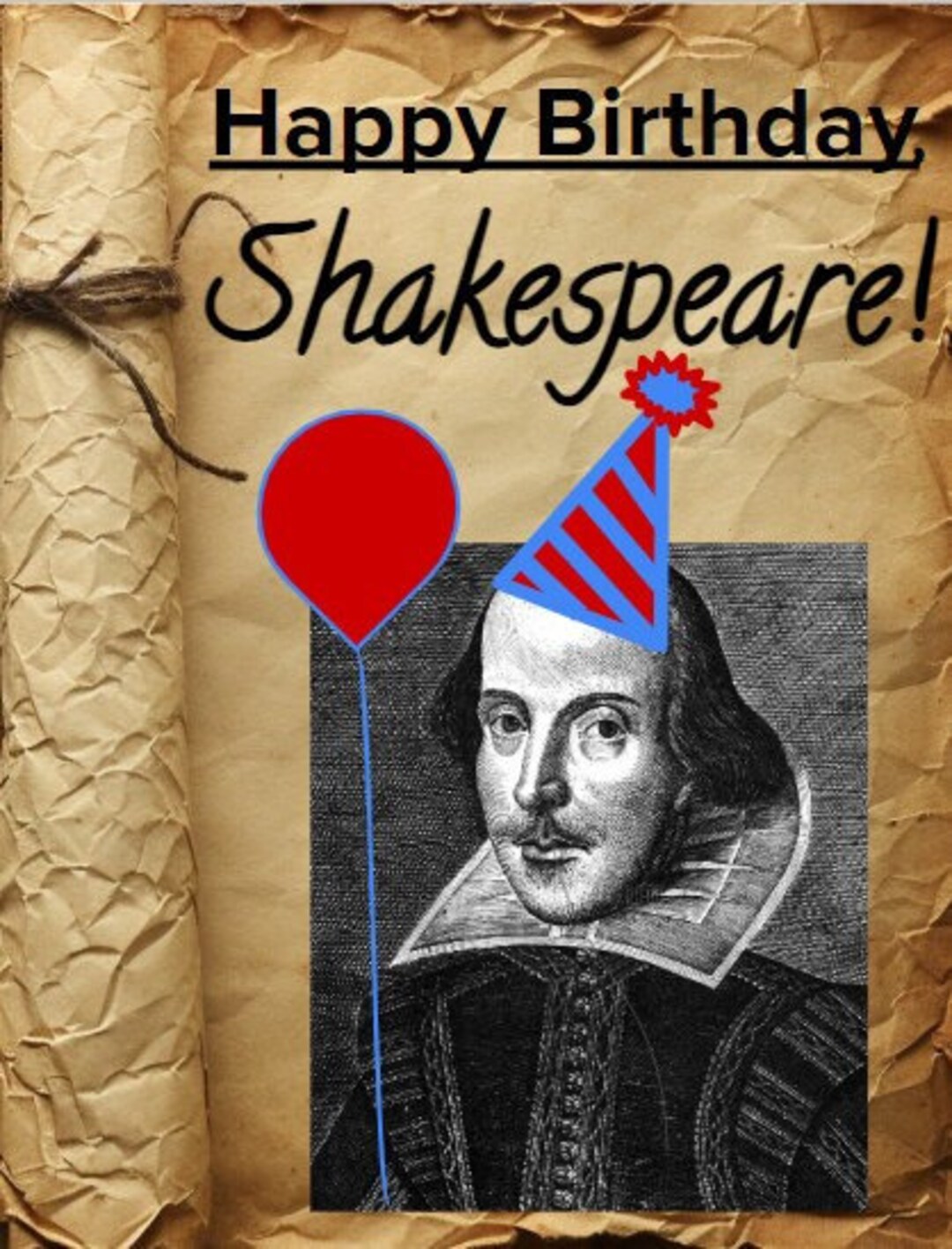 Happy Birthday Shakespeare Poster - Etsy