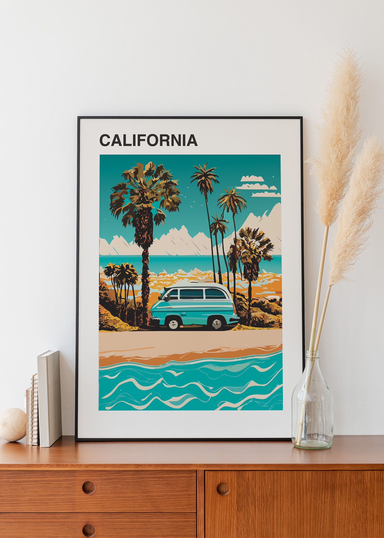 California Vintage Poster, California Retro Poster, Travel Art Print ...