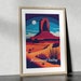 Monument Valley Poster, Vector Illustration, Retro Travel Poster ...