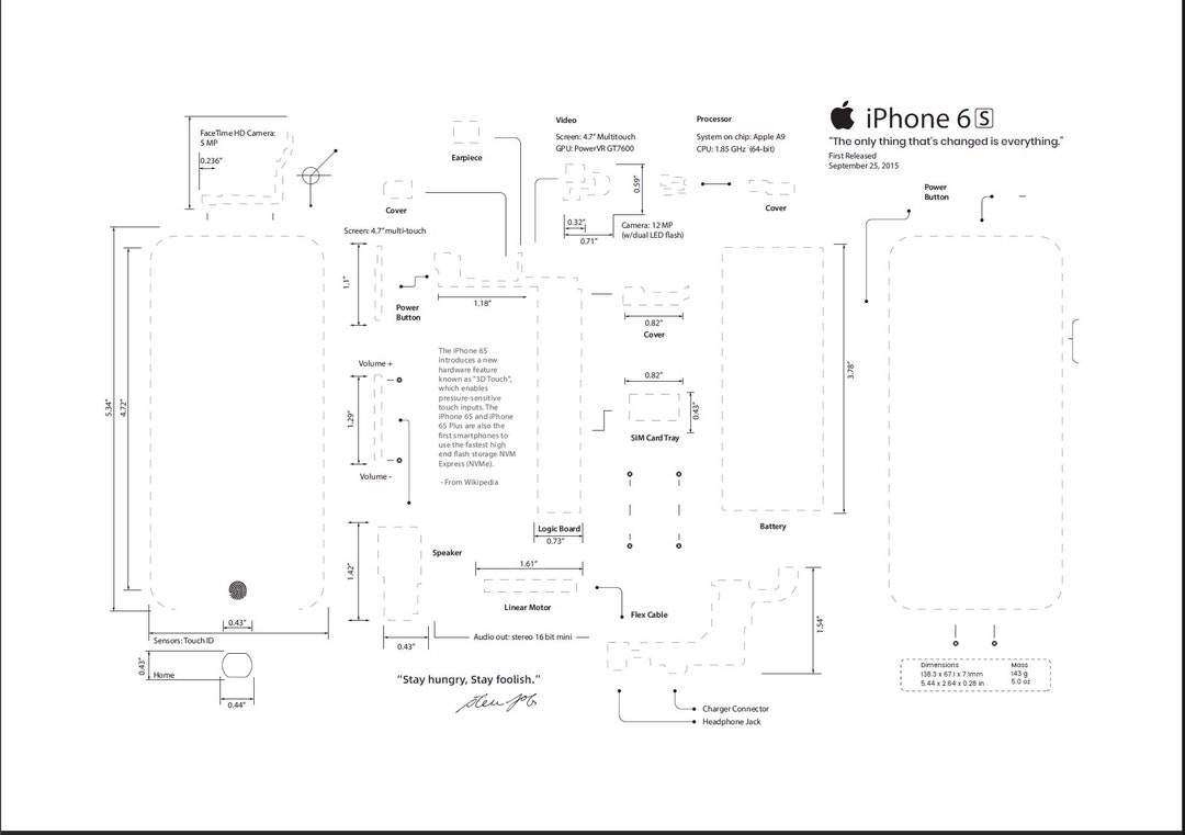 Template Art Teardown Dissasembly iPhone 6S - Etsy