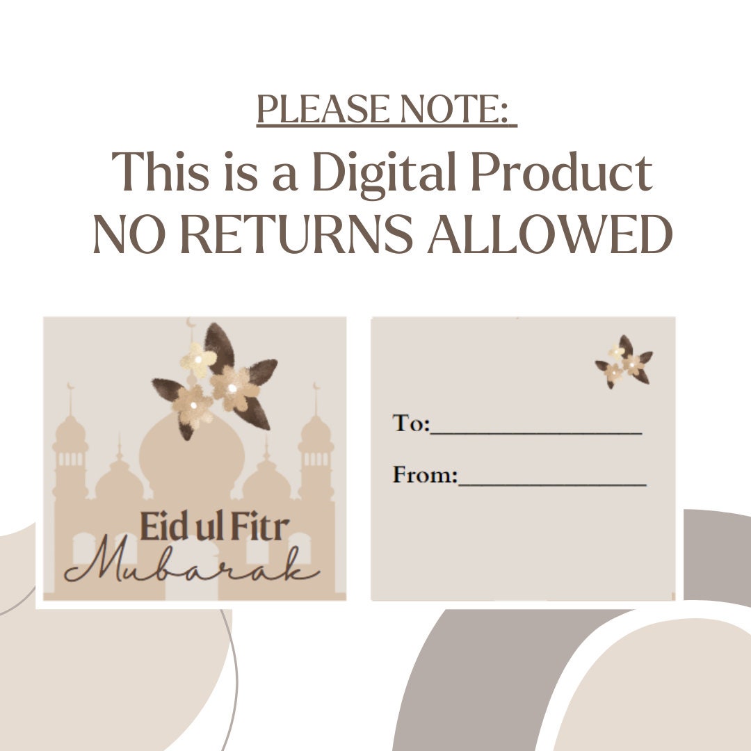Eid Mubarak Gift Tags, Eid Ul Fitr 2024, Eid Decoration, Instant ...