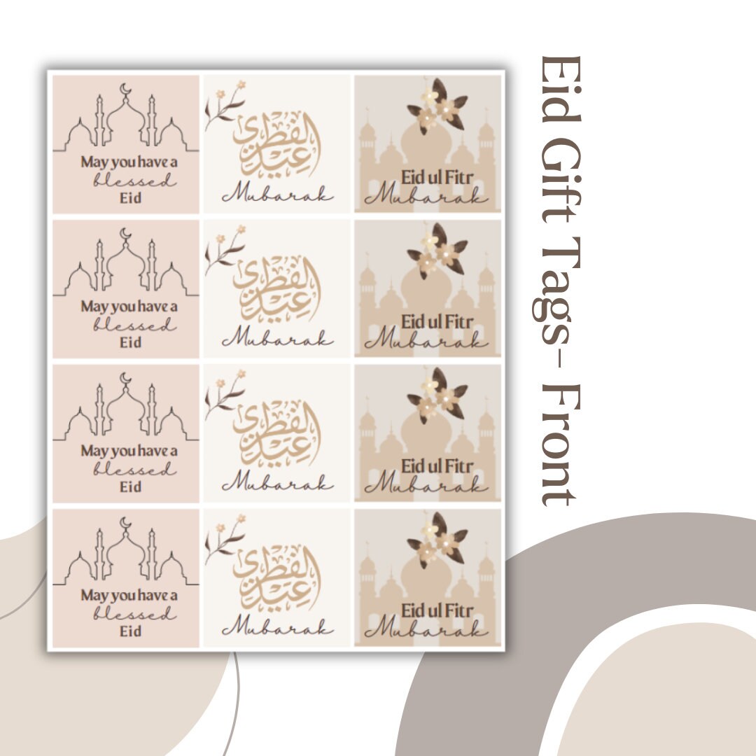Eid Mubarak Gift Tags, Eid Ul Fitr 2024, Eid Decoration, Instant ...