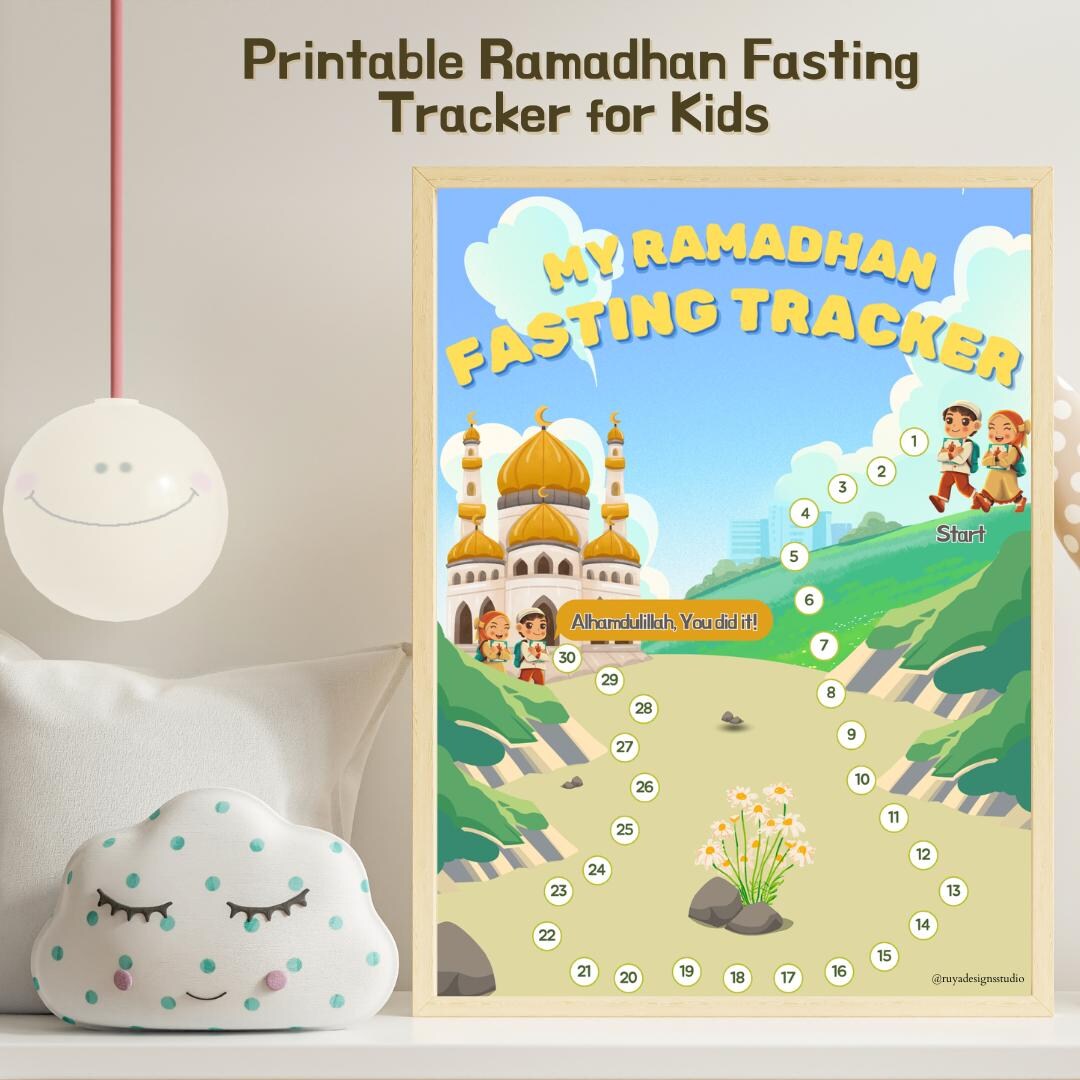 Ramadhan Fasting Tracker for Kids| Fun Ramadan Activity | 30-day ...