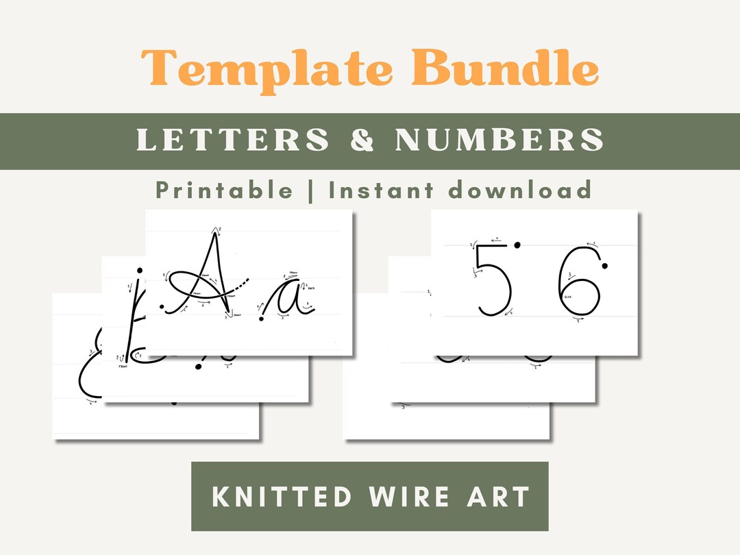 Wire Alphabet Template Letters and Numbers Guide for Wire Art DIY ...