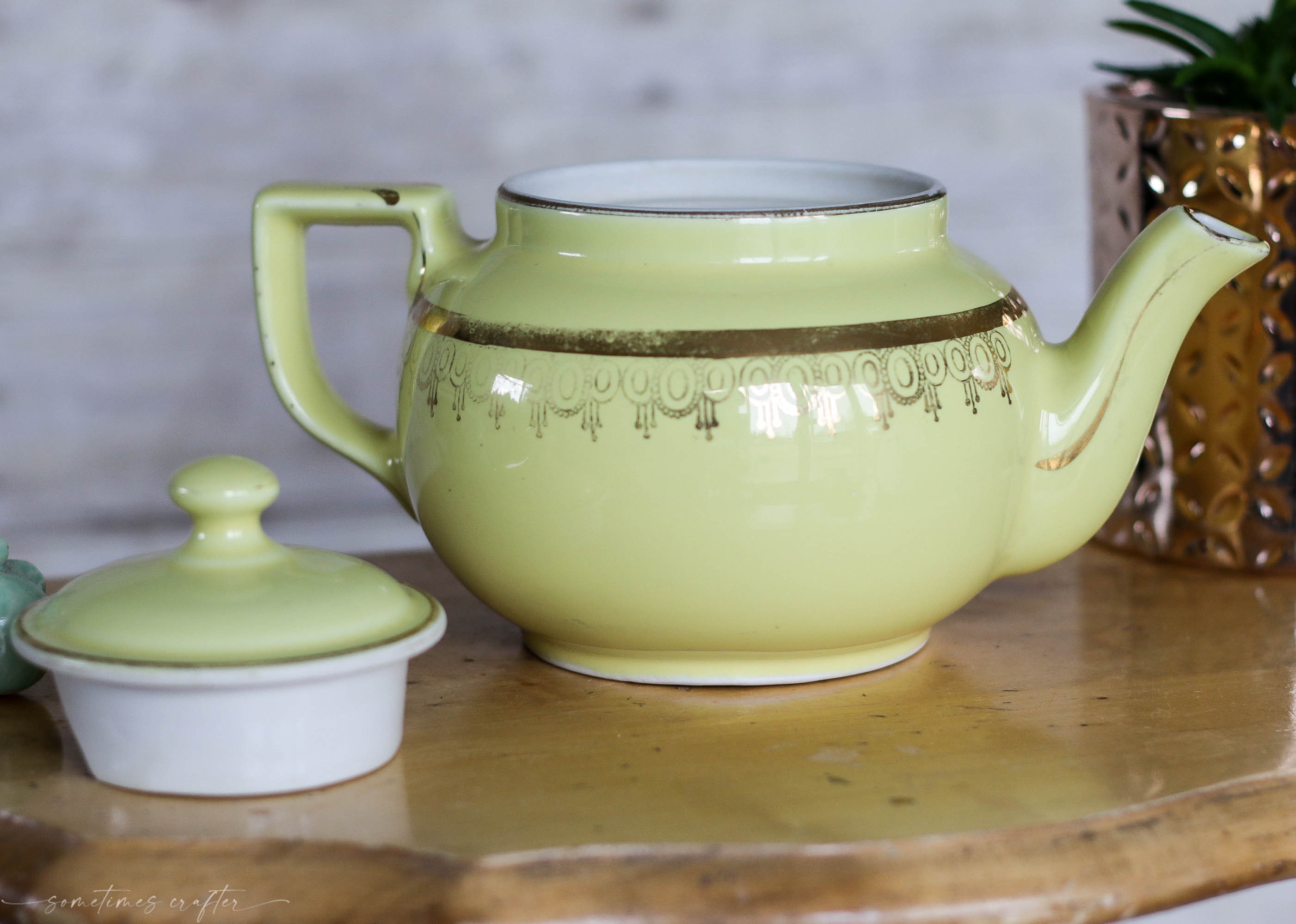Vintage Hall Teapot Art Deco Yellow Gold Accent Hall 6 Cup 019 Made in ...
