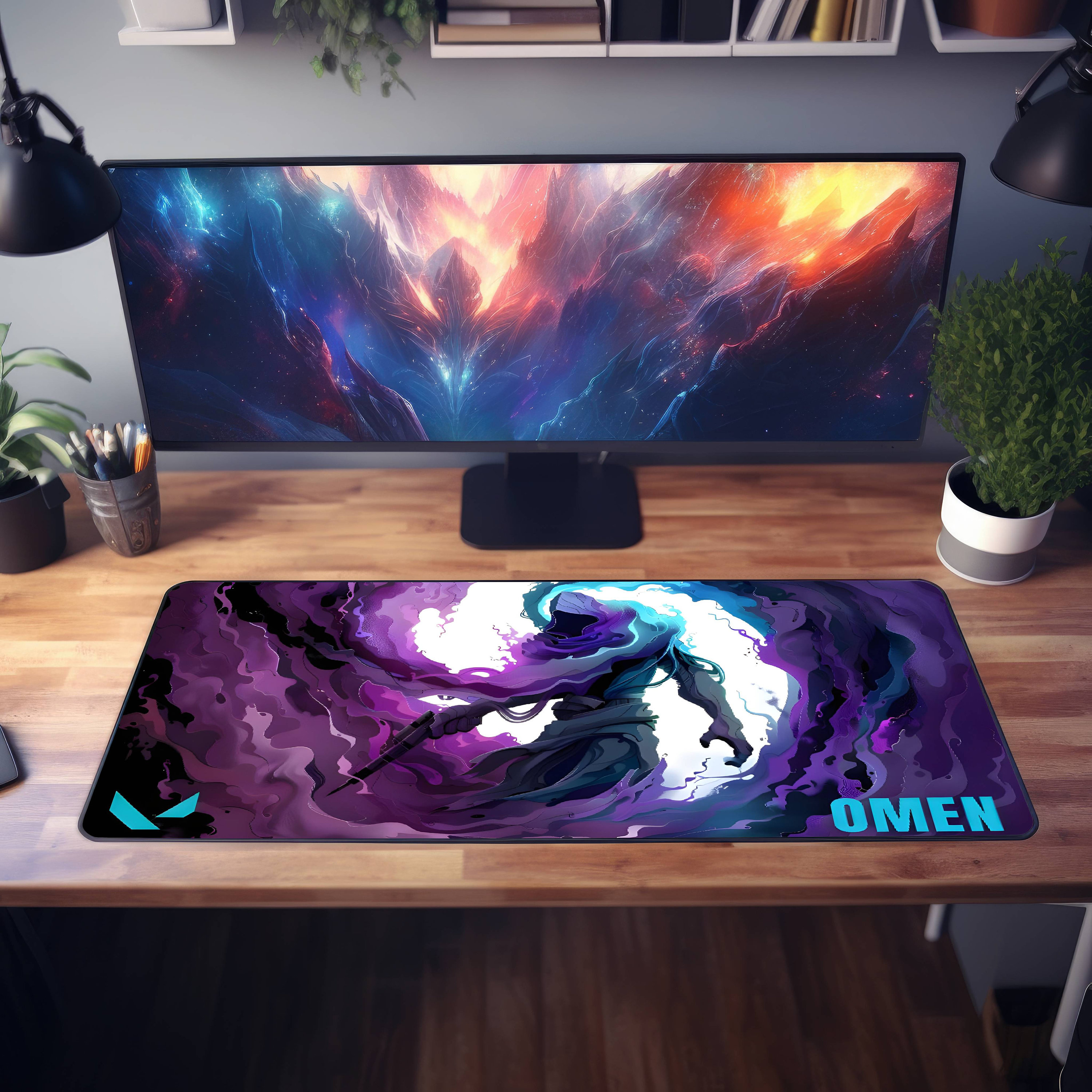 Valorant Omen Shadows Desk Mat - Ominous Presence With Purple, Black ...