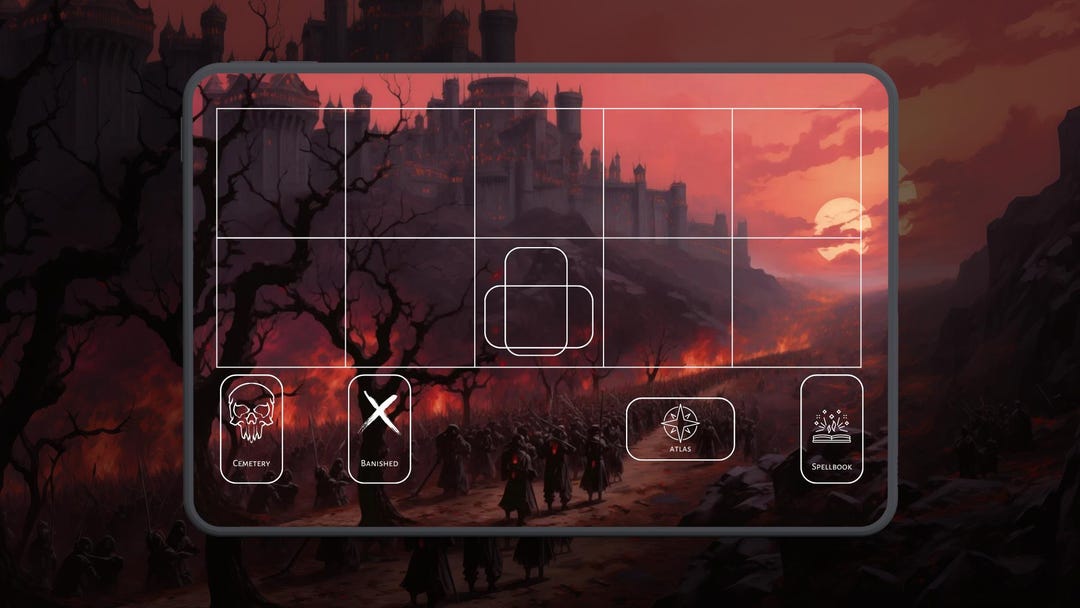 Custom Sorcery: Contested Realm Play Mat Castle on Fire, Medieval ...