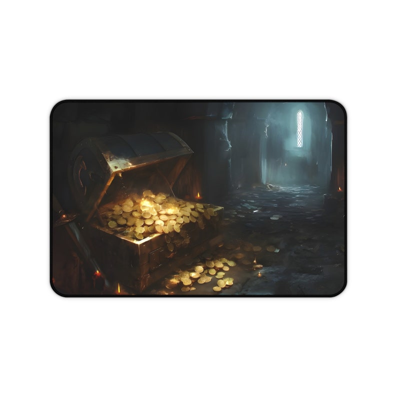 Treasure Chest in Dungeon Desk Mat - Dark and Darker Game-inspired Art ...