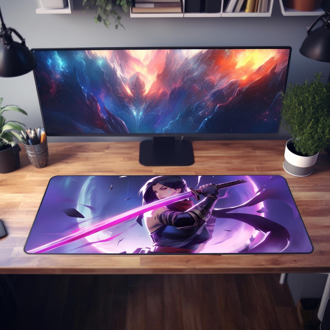 Desk Mat, Marvel Rivals Psylocke Design, Gaming Desk Pad, Purple Colors ...