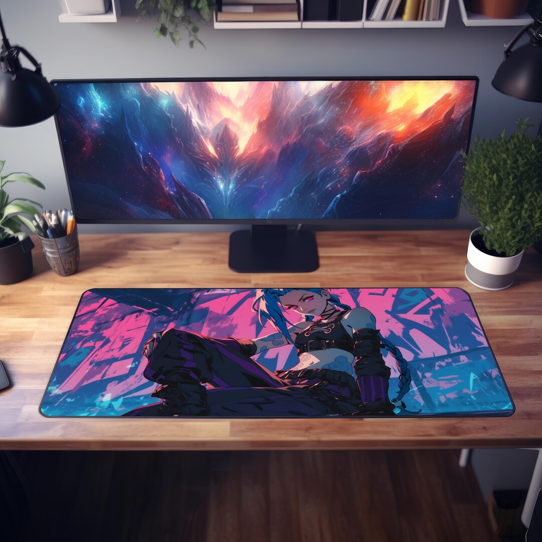 Desk Mat - Arcane Jinx Graffiti Wall Design, Gaming Mouse Pad, Desk ...