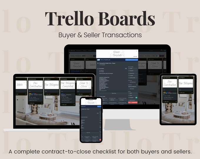 Trello Board I Transaction Coordinator Templates I Real Estate Toolkit ...