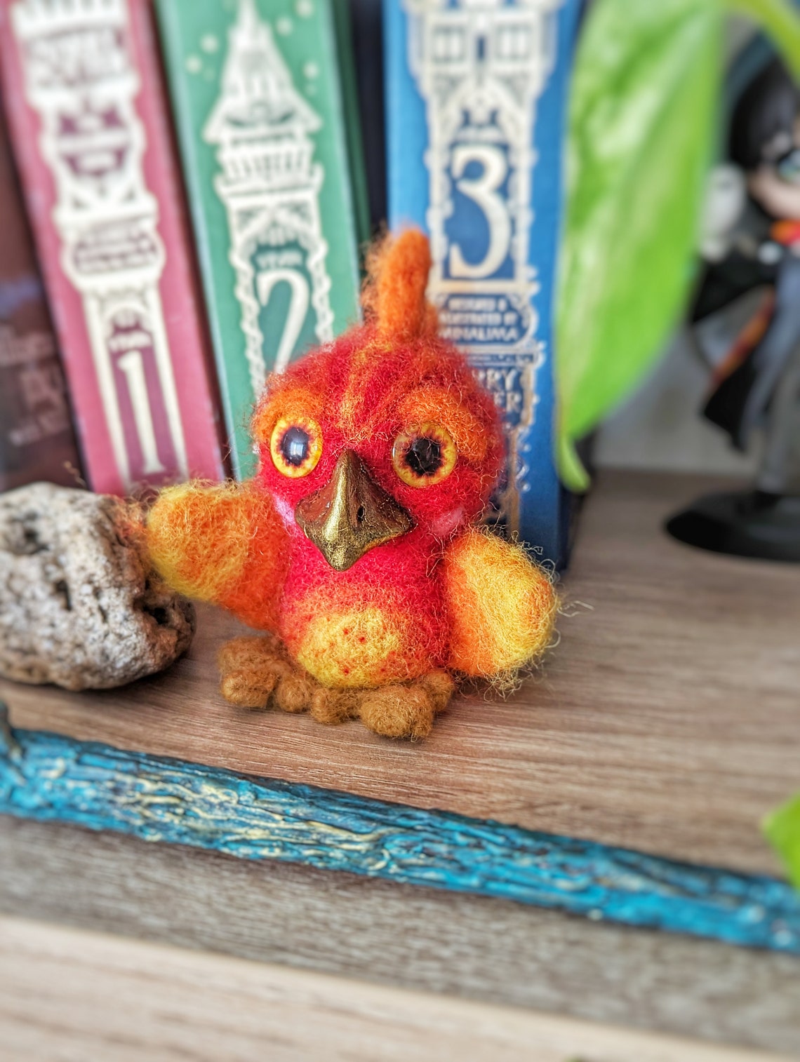 Cute Baby Phoenix, Needle-felted Decorative Figurine, Magical Companion ...