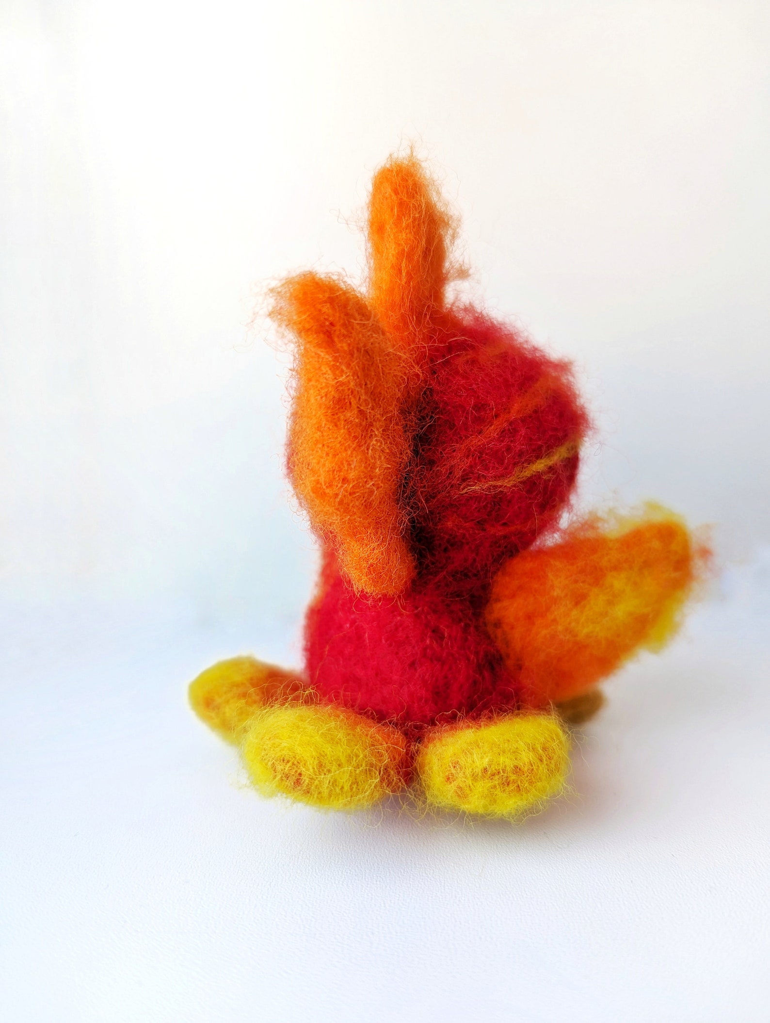 Cute Baby Phoenix, Needle-felted Decorative Figurine, Magical Companion ...