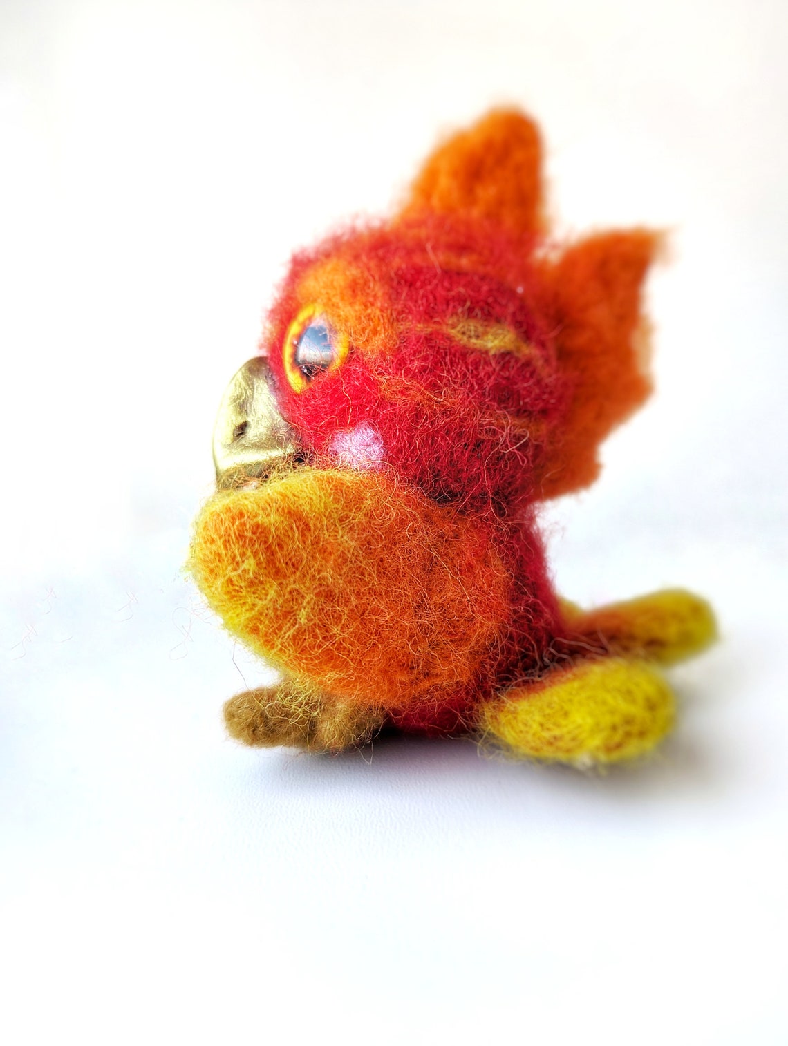Cute Baby Phoenix, Needle-felted Decorative Figurine, Magical Companion ...