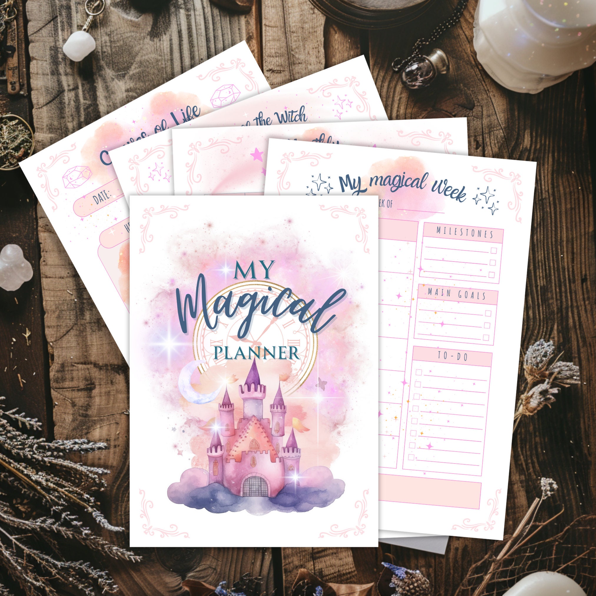 Printable Magical 2024 Planner for Magic Lovers; iPad Planner, Girly ...