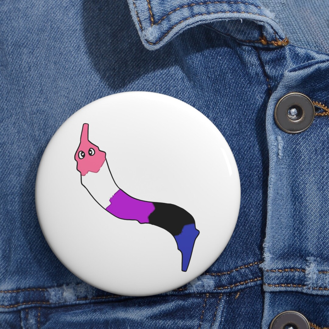 Genderfluid Pride Worm Pin Button - Etsy