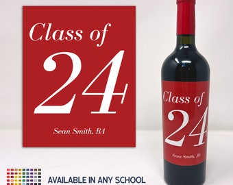 Graduation Wine Bottle Label Personalized Gift for the Class of 2024 or ...