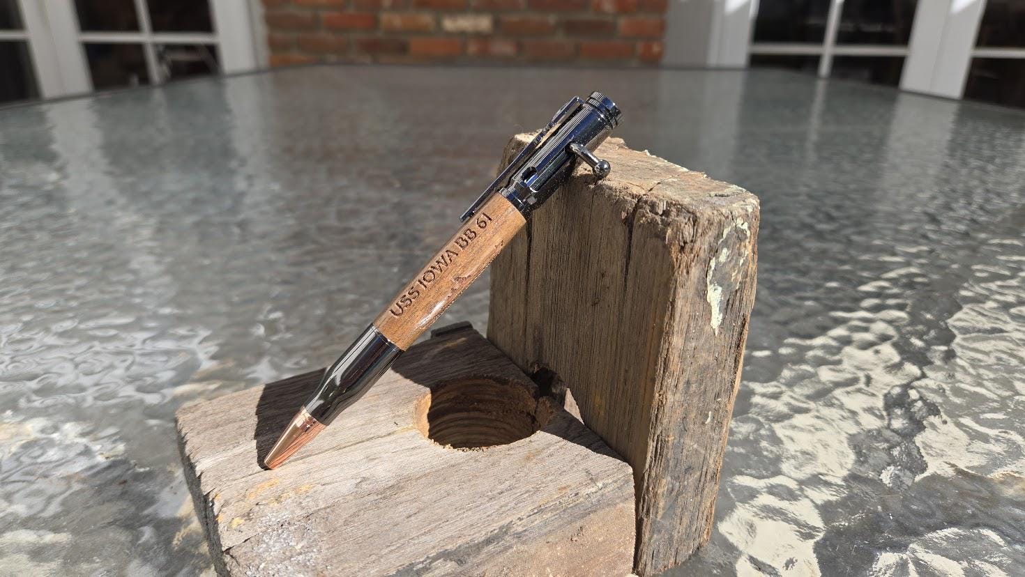 USS IOWA Teak Battleship Pen - Etsy