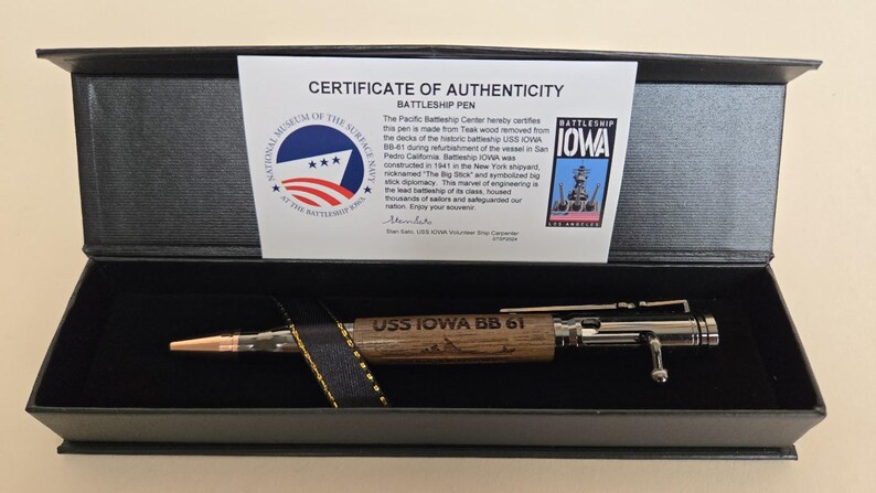 USS IOWA Teak Battleship Pen - Etsy