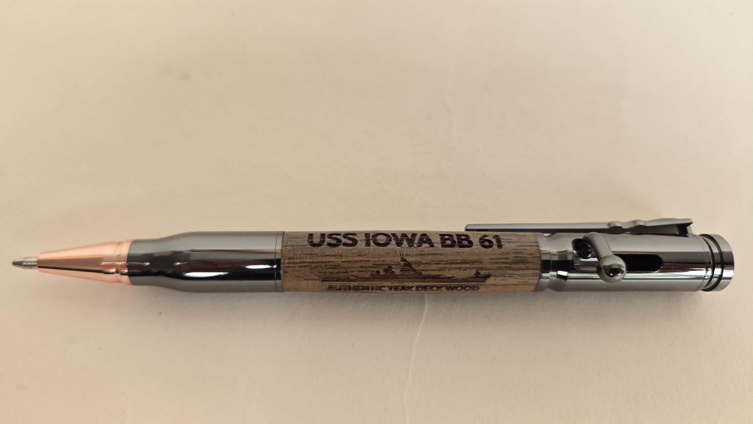 USS IOWA Teak Battleship Pen - Etsy