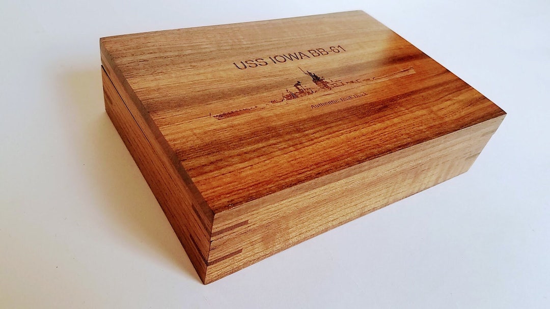 USS IOWA Teak Valet Box - Etsy