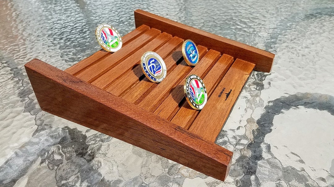 USS IOWA Teak Challenge Coin Holder - Etsy
