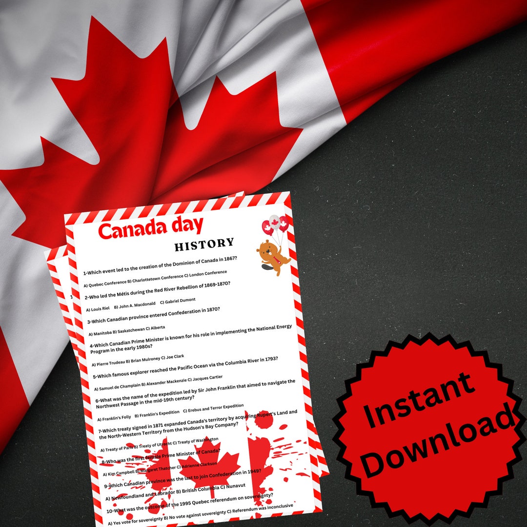 Canada Day Trivia Questions Printable History Quiz Fun Canada Day Games ...