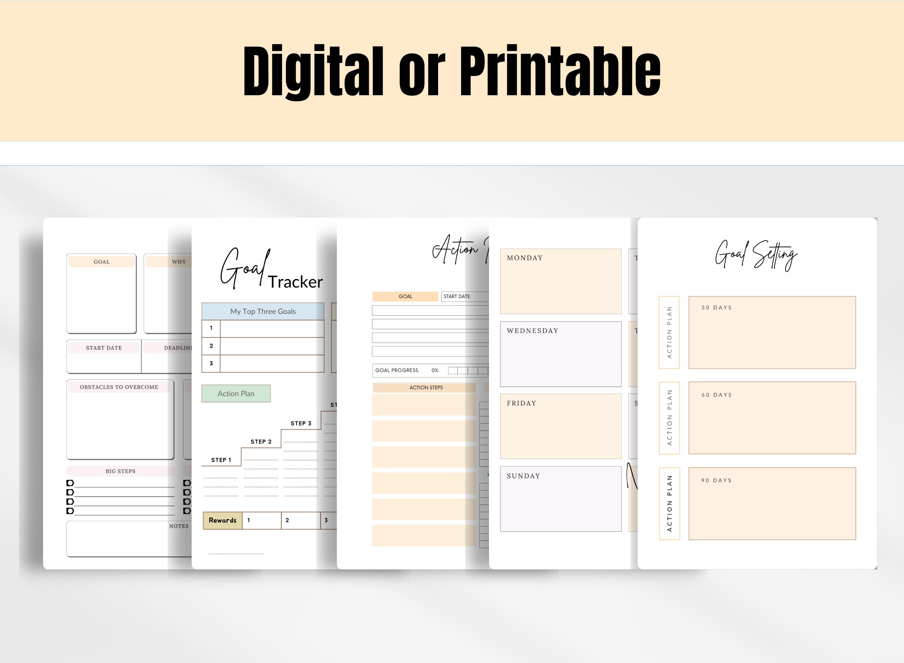 Goal Planner Printables, 2024 Goals Tracker, Goal Planner Kit, 2024 New ...