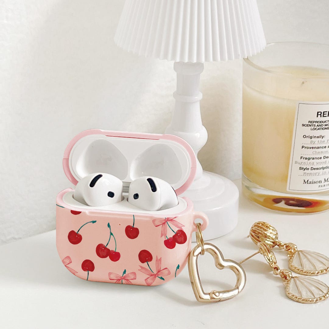 Coquette Bow AirPod Case for Airpods 4 3 2 / Airpods Pro 2 1, Cherry ...