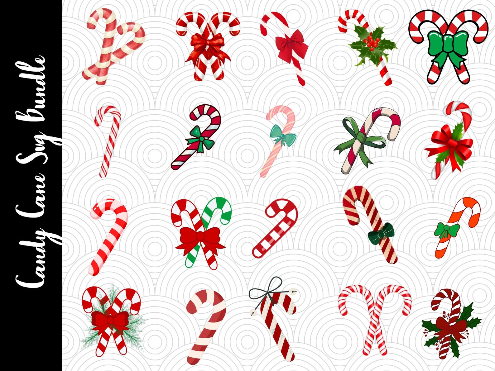 Christmas Candy Canes SVG Bundle, Candy Canes SVG, Candy Canes Clipart ...