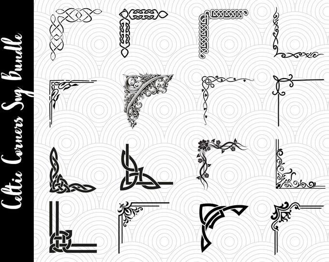 Celtic Corners - 16 Separated SVG Designs - Etsy Canada