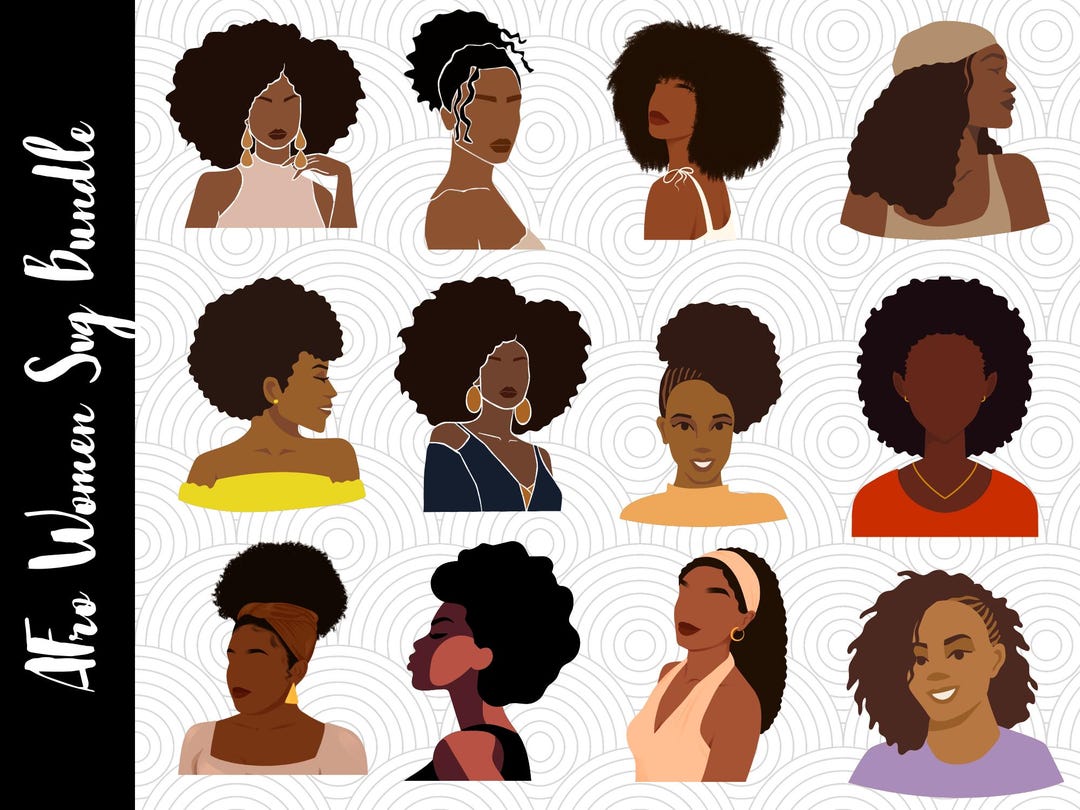 Afro Woman SVG, Afro Girl Svg, Afro Queen Svg, Afro Lady Svg, Curly ...