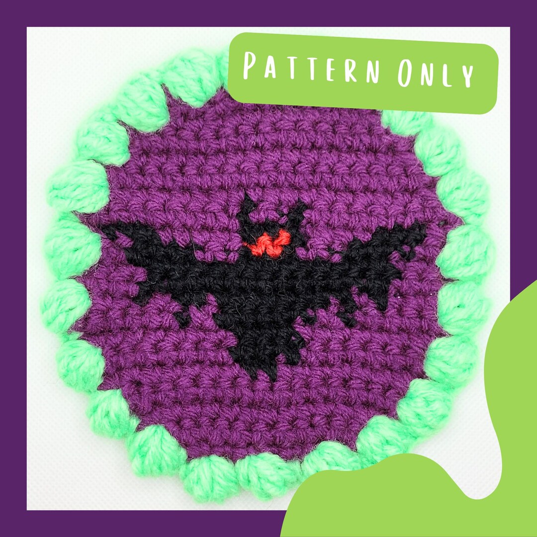 Spooky Bat Coaster Crochet Pattern - Etsy