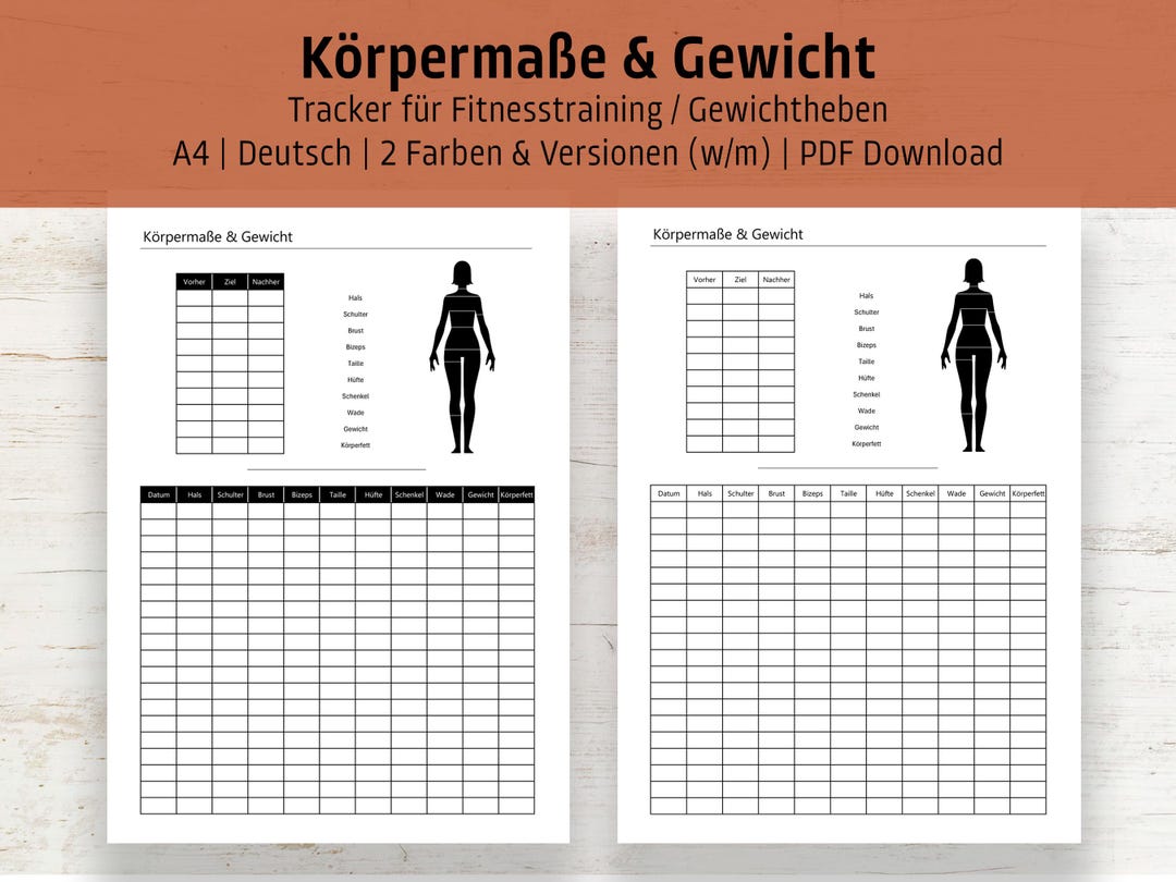 Digital Body Measurement Tracker | Body Progress Tracker | Fitness ...
