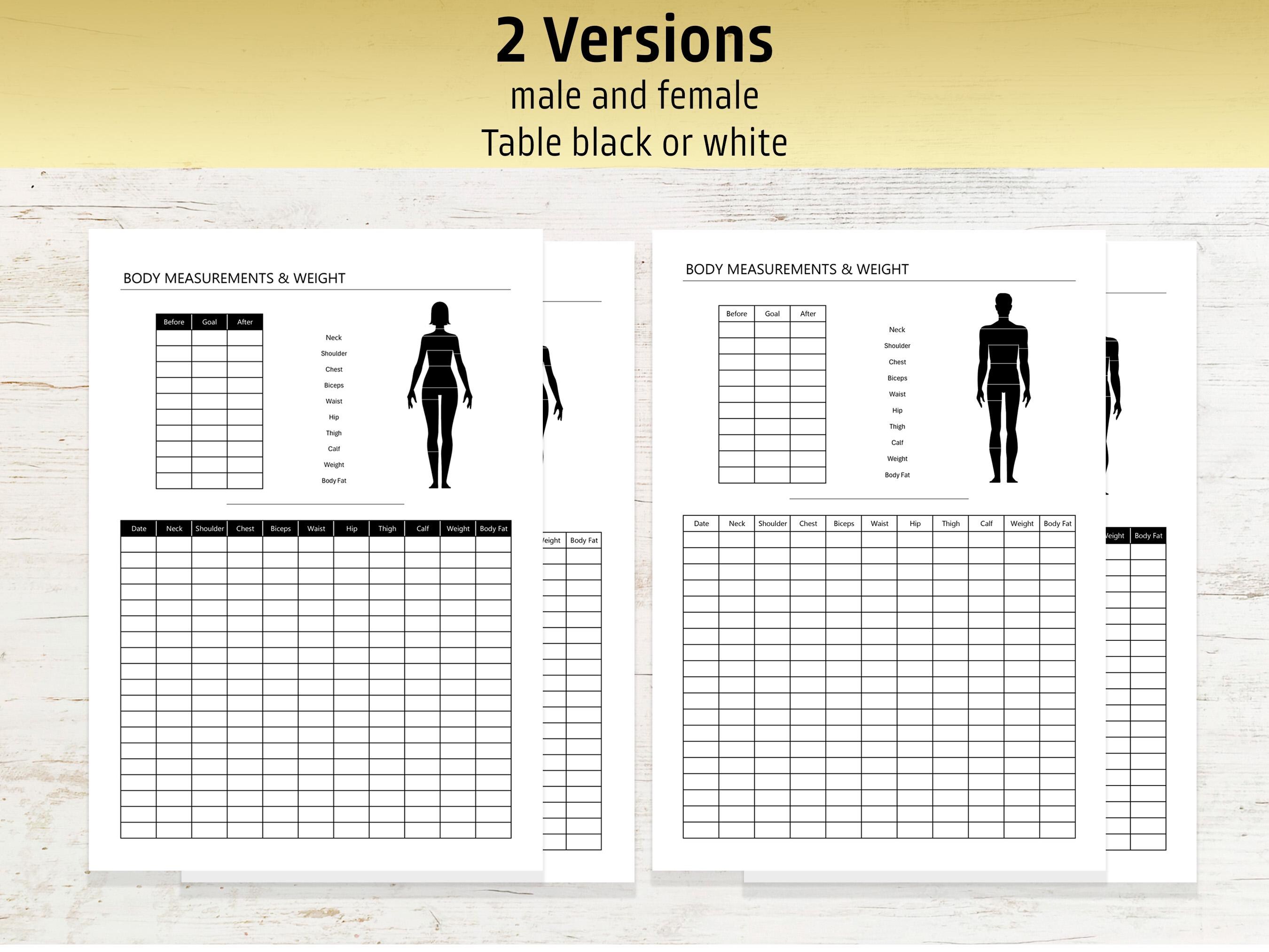Digital Body Measurement Tracker | Body Progress Tracker | Fitness ...