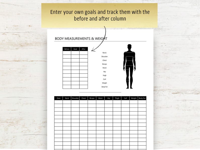 Digital Body Measurement Tracker | Body Progress Tracker | Fitness ...