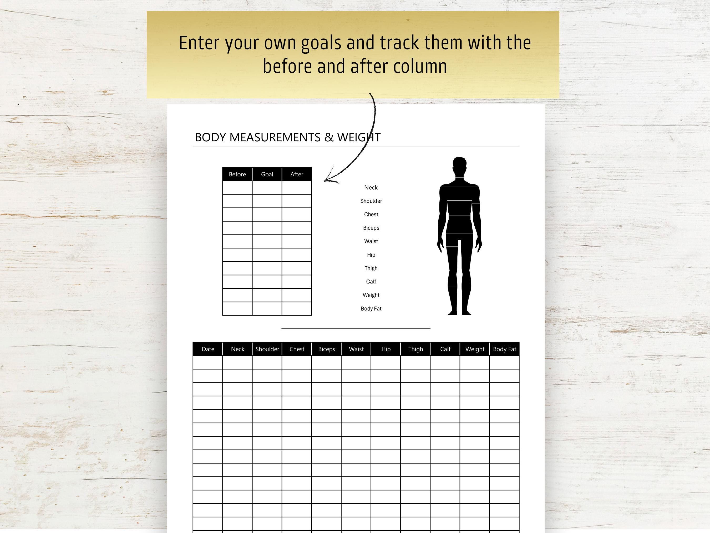 Digital Body Measurement Tracker | Body Progress Tracker | Fitness ...