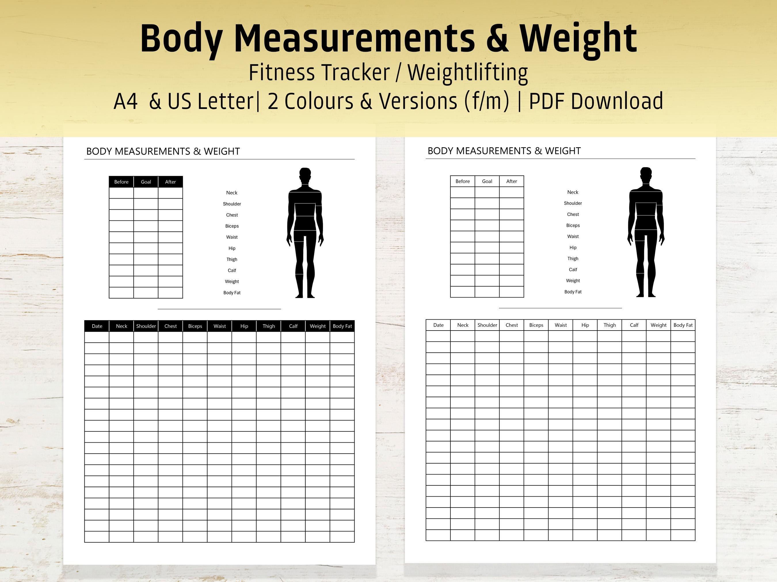 Digital Body Measurement Tracker | Body Progress Tracker | Fitness ...