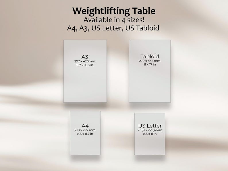 Weightlifting Percentage Chart & Calculator Sheet, Weight Table ...