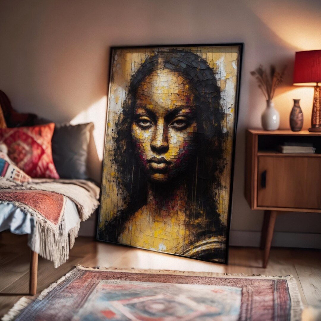 Black Mona Lisa Wall Art, Black Girl Art, Woman Art, Vintage Wall Art, Home Decor, Girl Art ...