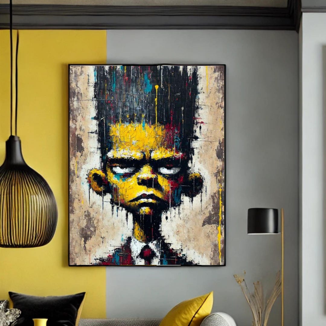 Black Bart, the Simpsons Art, Black Man Wall Art Abstract Print ...