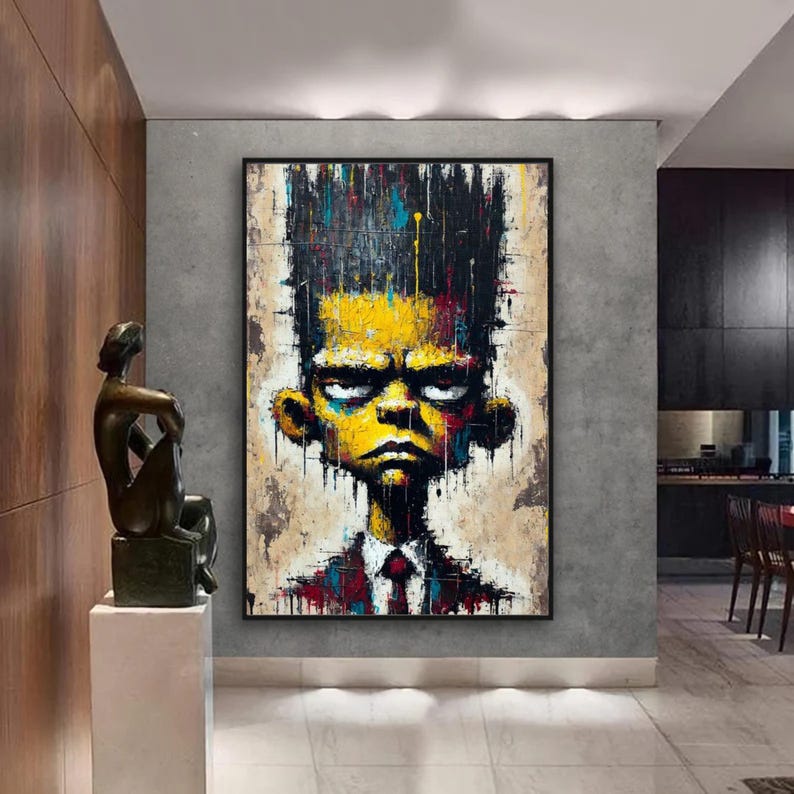 The Simpsons Art, Black Bart, Black Man Wall Art Abstract Print ...