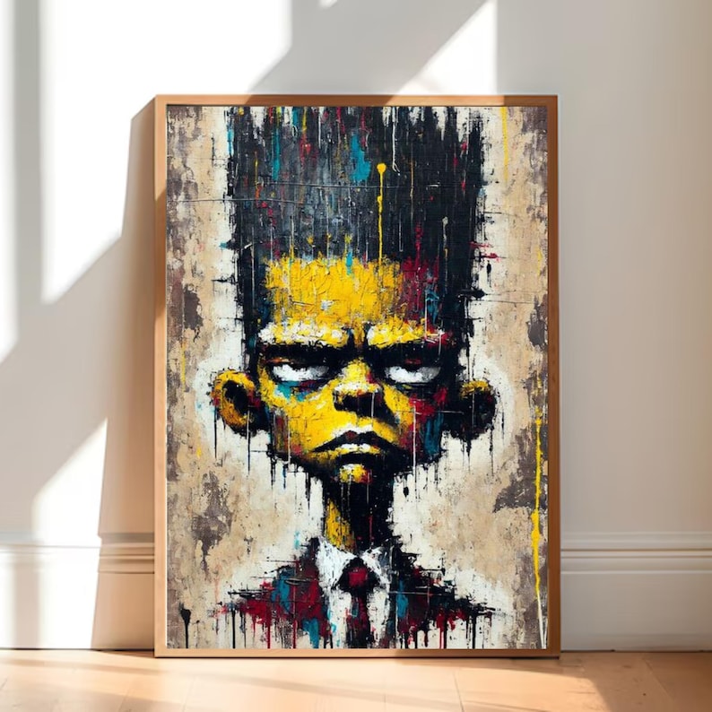 The Simpsons Art, Black Bart, Black Man Wall Art Abstract Print ...
